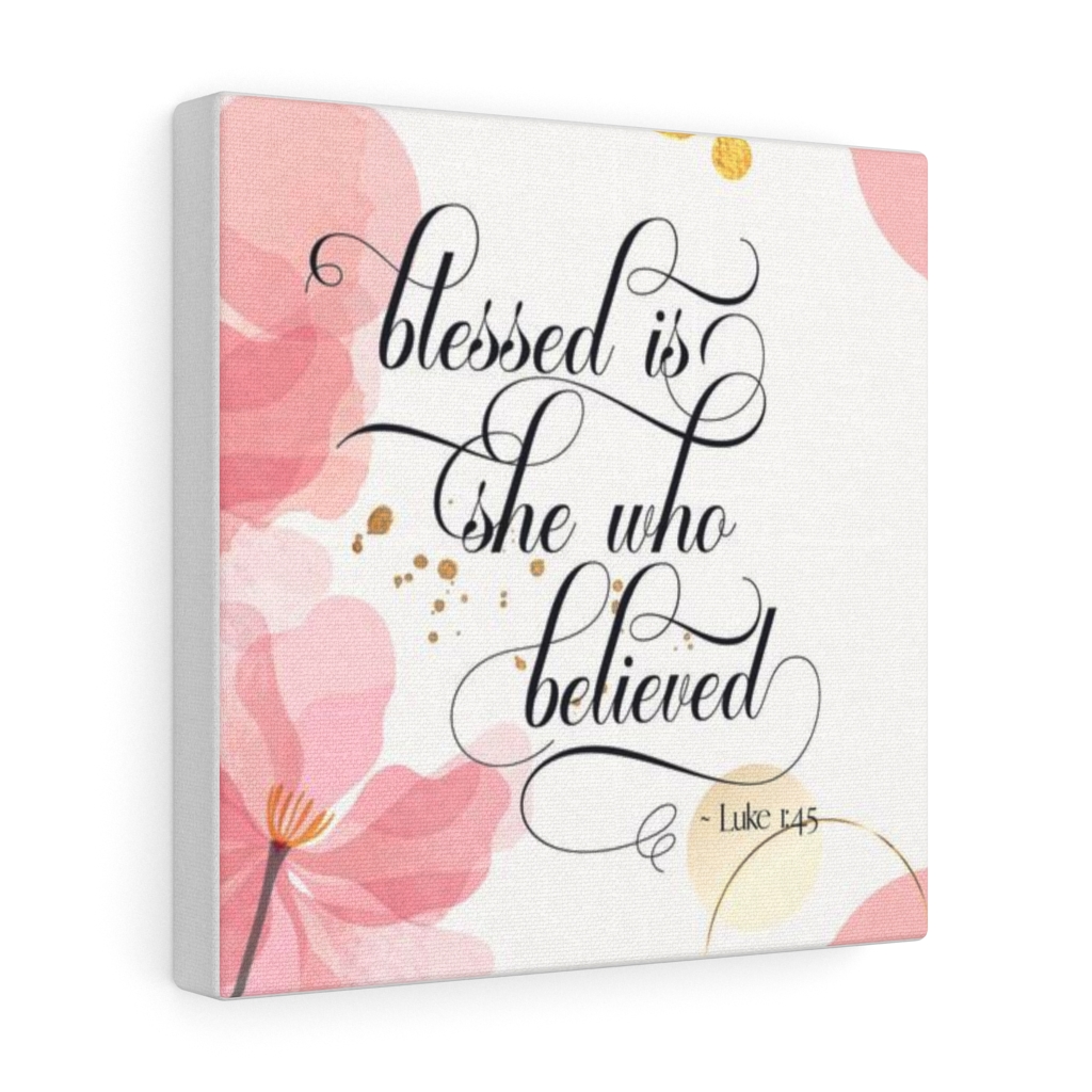 Blessed Is She Who Believed Wall Art - Pink - Roseanna M. White